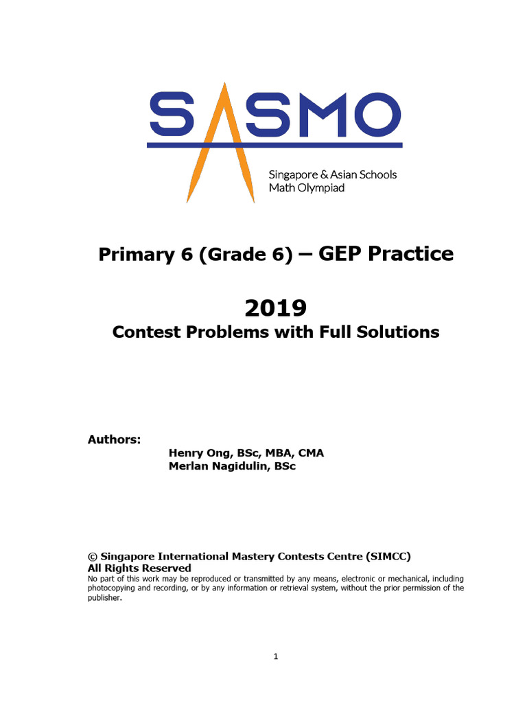 Primary 6 (Grade 6) : - GEP Practice | PDF