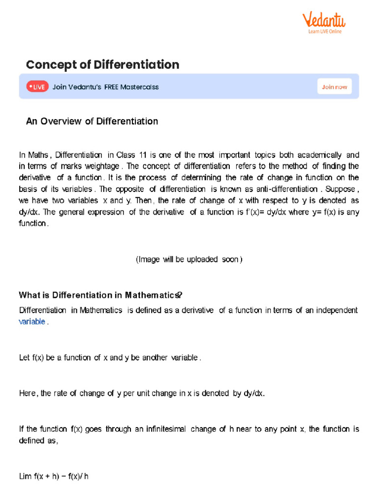 Concept of Differentiation | PDF