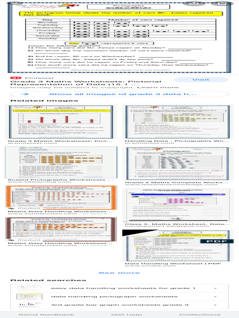 Grade 3 Data Handling Worksheets - Google Search | PDF