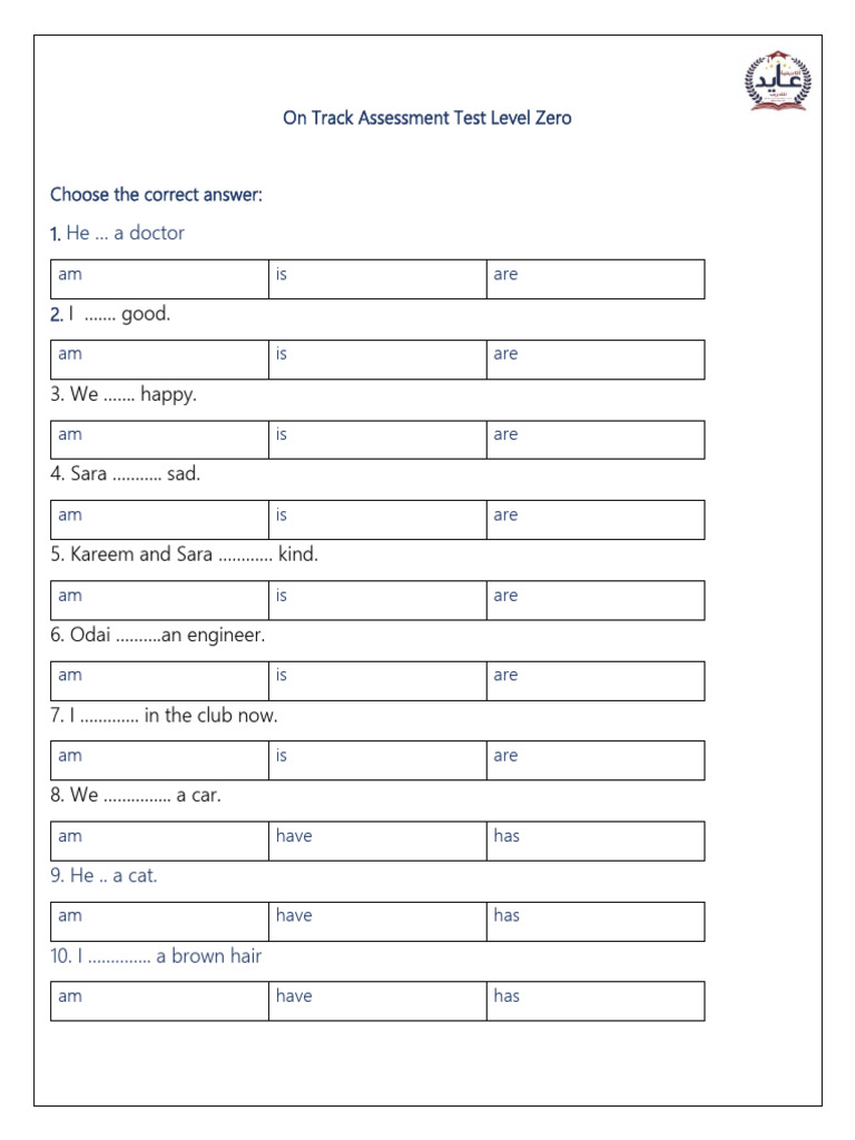 Level Zero Assessment Test | PDF