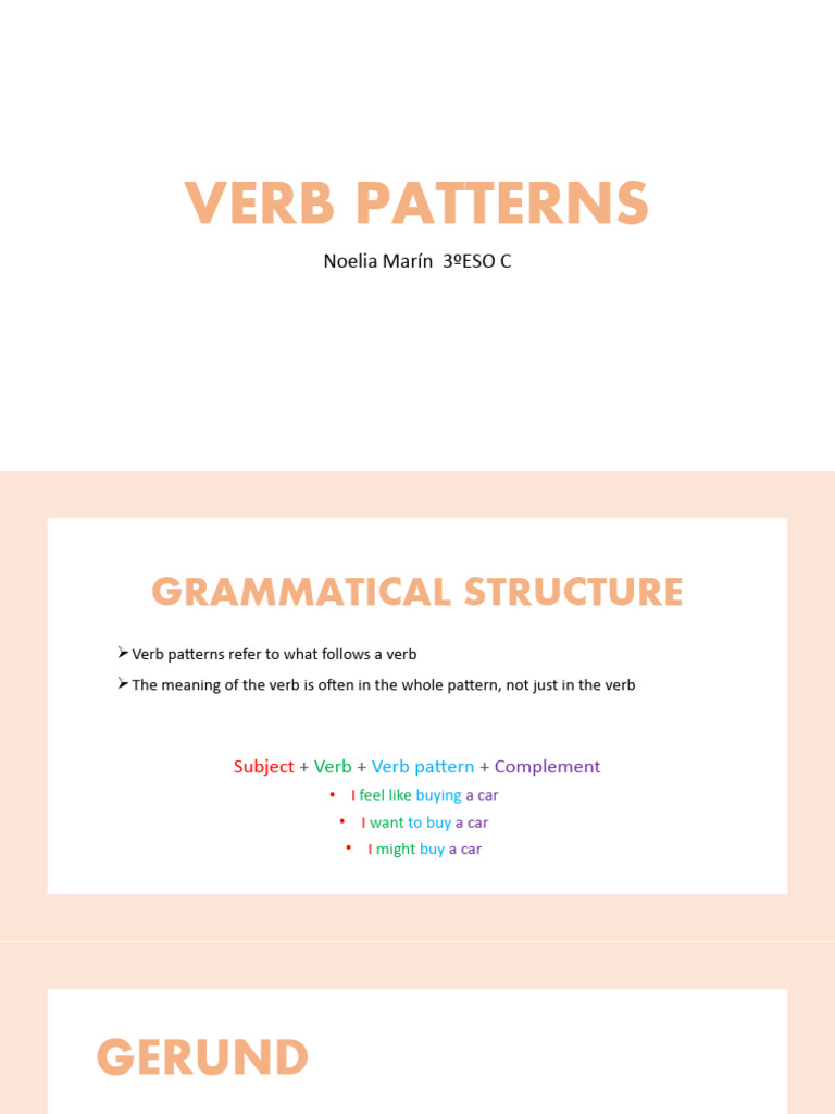 Verb Patterns | PDF