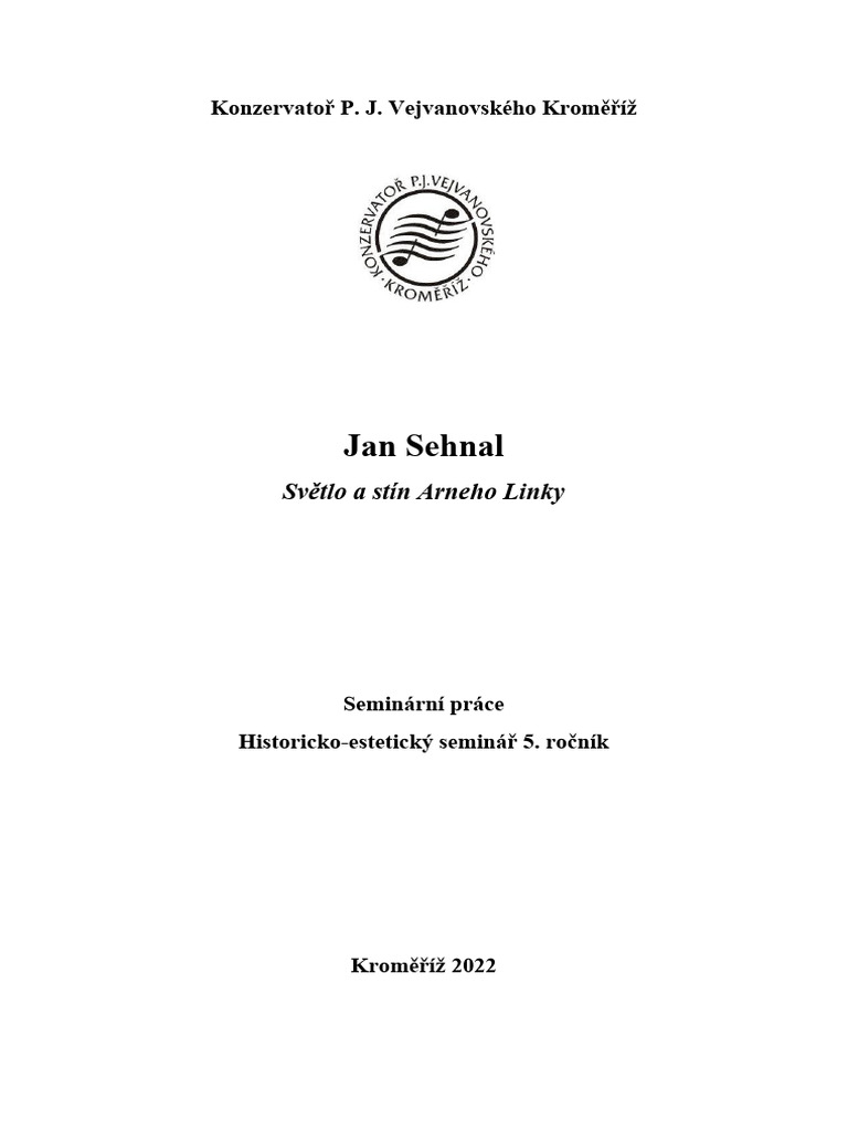 Arne Linka Světlo A Stín Jan Sehnal Seminární Práce | PDF