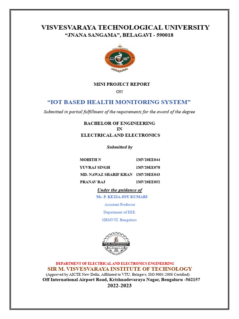 IOT Based Health Monitoring System | PDF