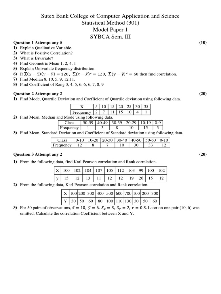 Model Paper 1 and 2 2023 | PDF