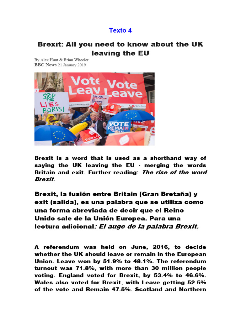 Brexit Explained: Key Facts and Timeline | PDF