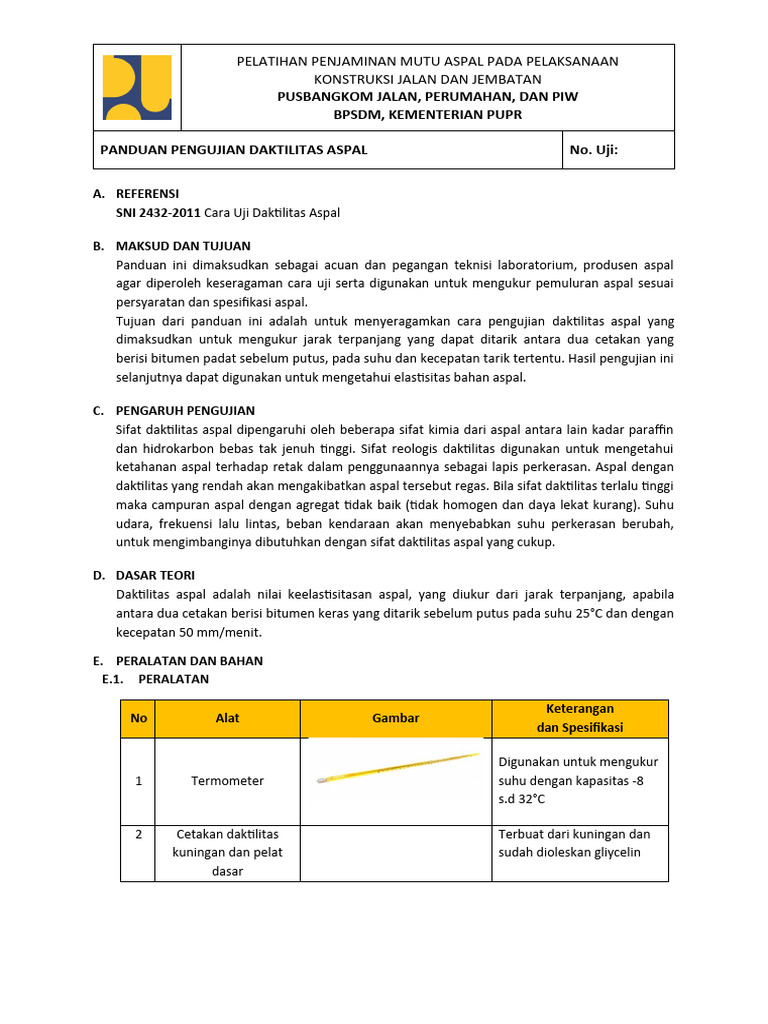 Pengujian Daktilitas Aspal | PDF