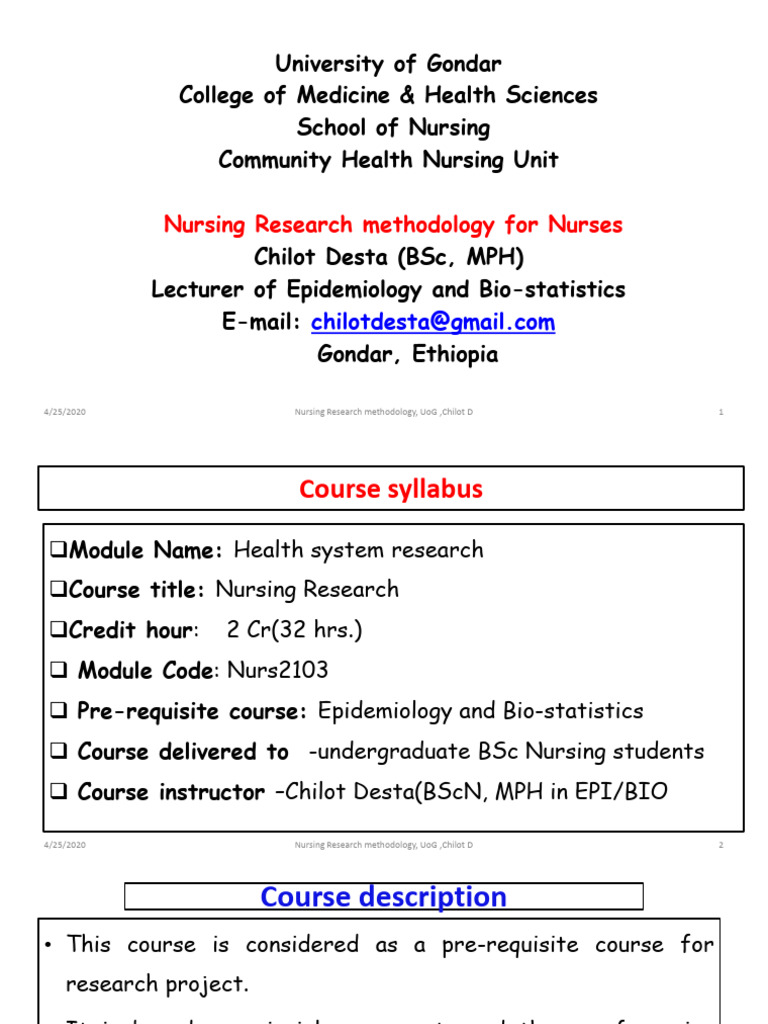 Research Methodology For Nurses | PDF