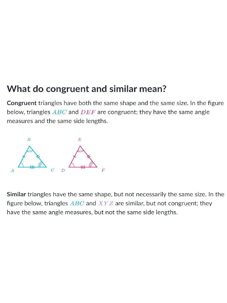Congruency and Similarity Notes | PDF