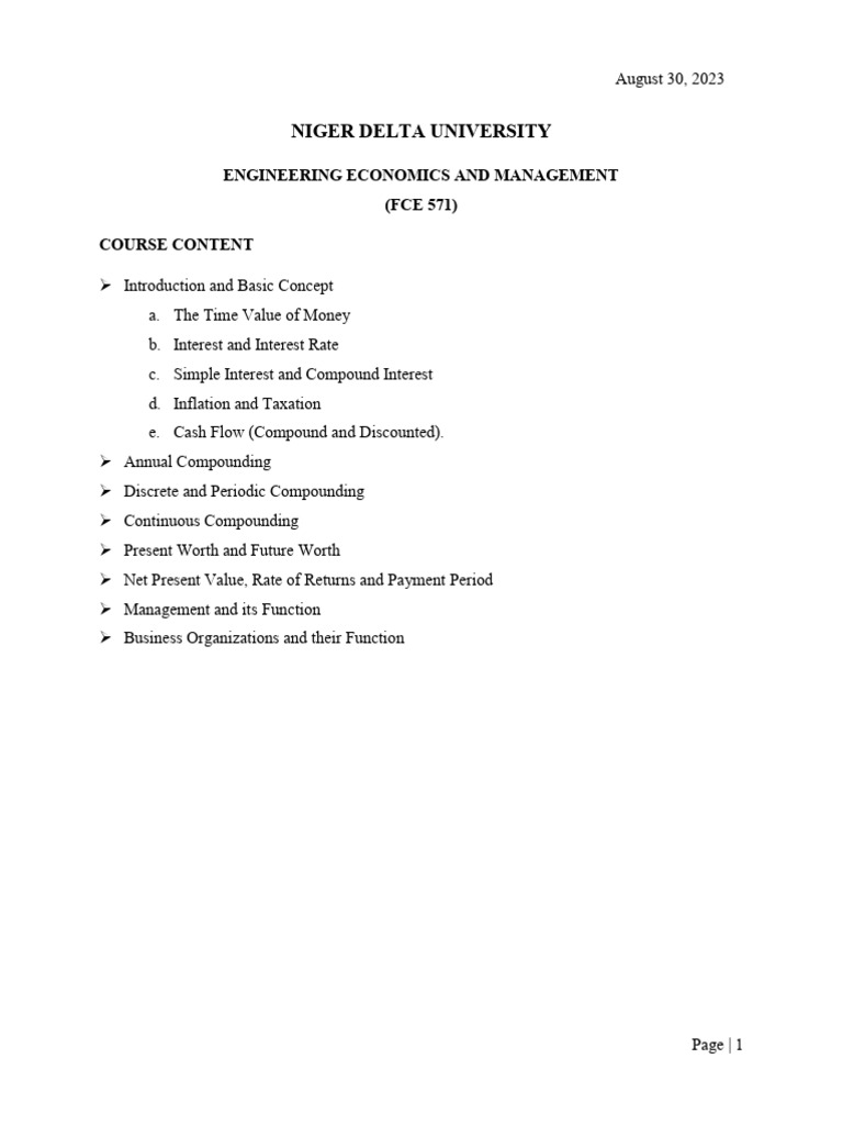 Engineering Economics And Management Pdf