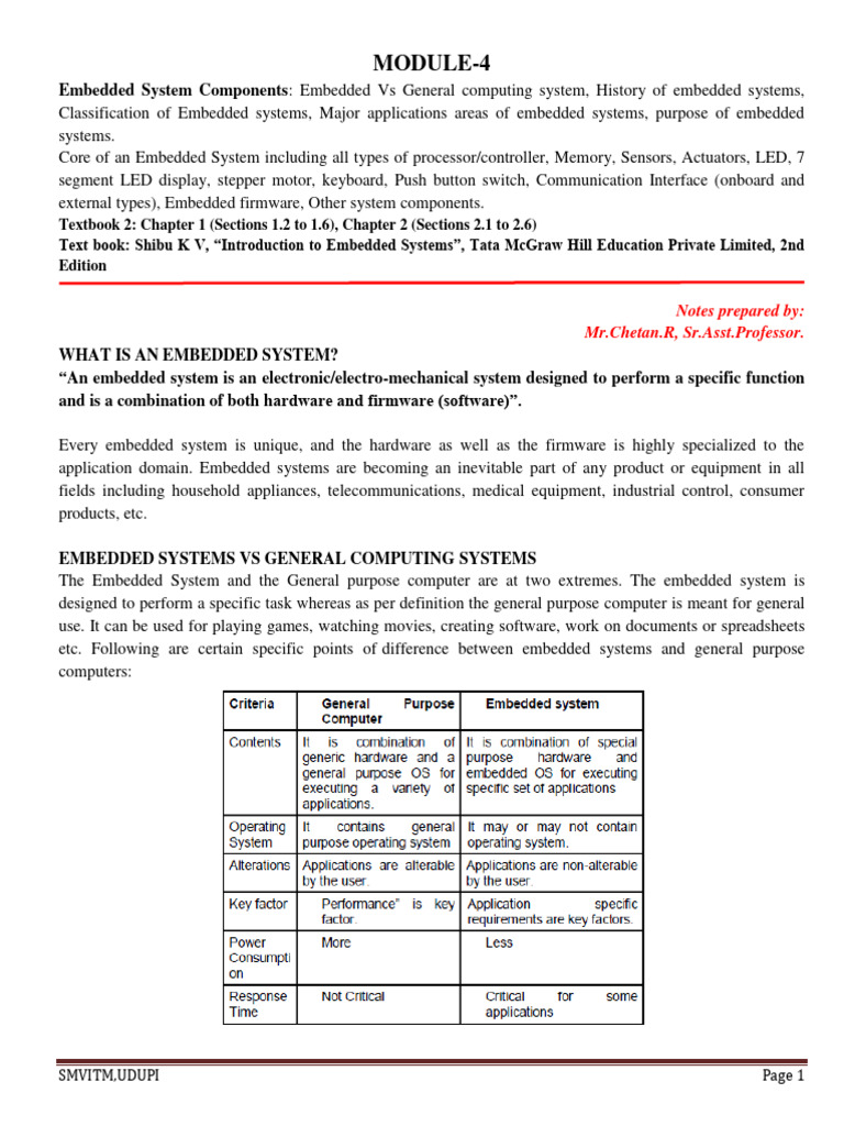 Embedded vs General Computing Systems | PDF