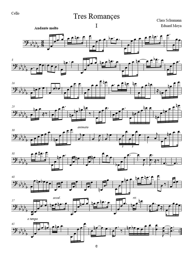 Clara Schumann Tres Romançes - Cello | PDF