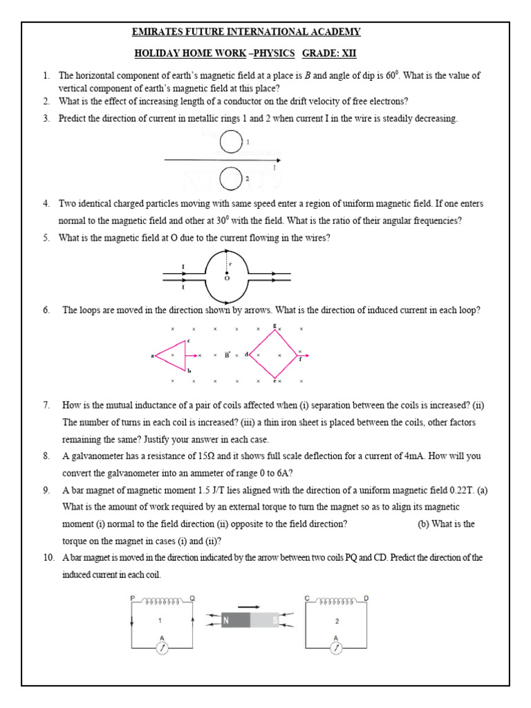 Holiday HW Physics | PDF