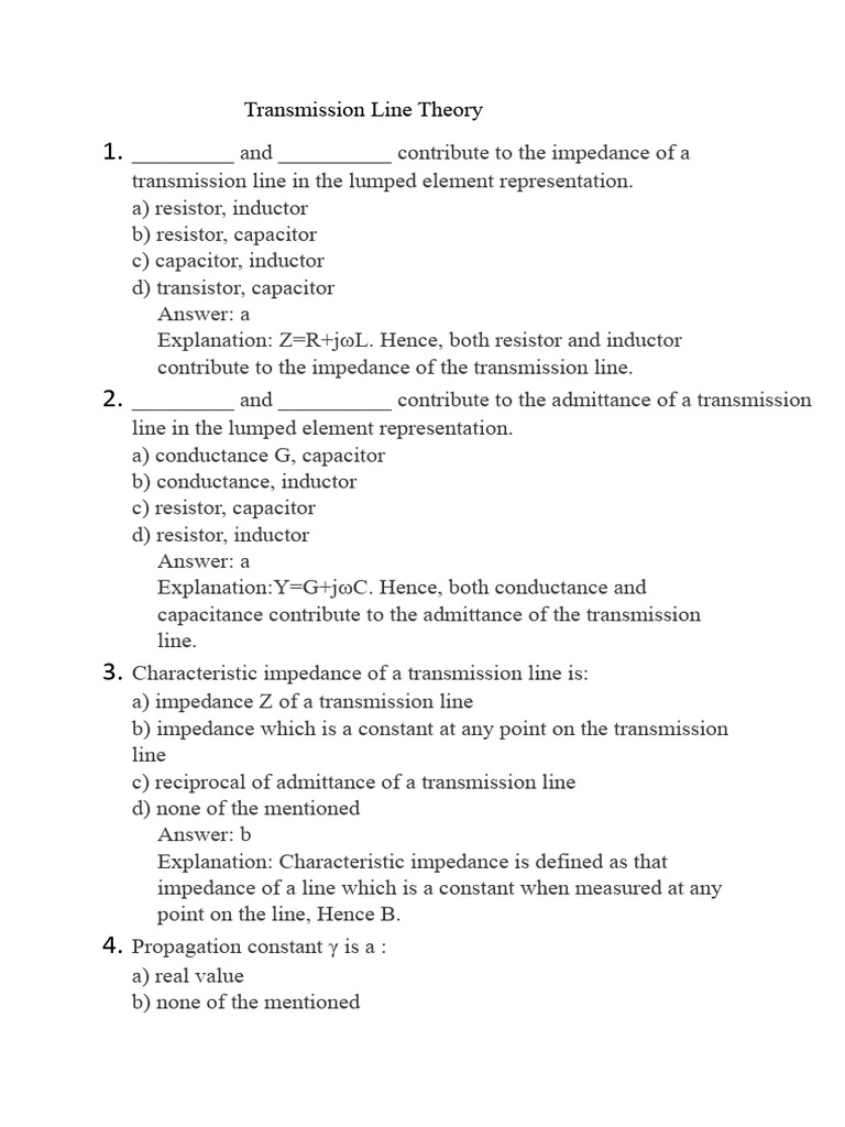 Transmission Line Theory | PDF