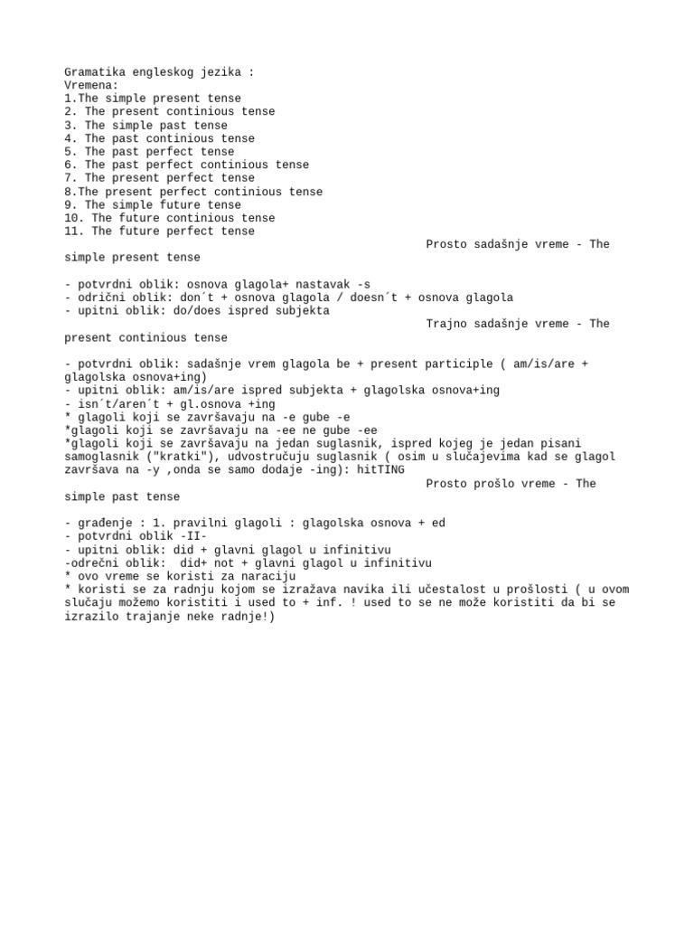 Engleska Gramatika | PDF