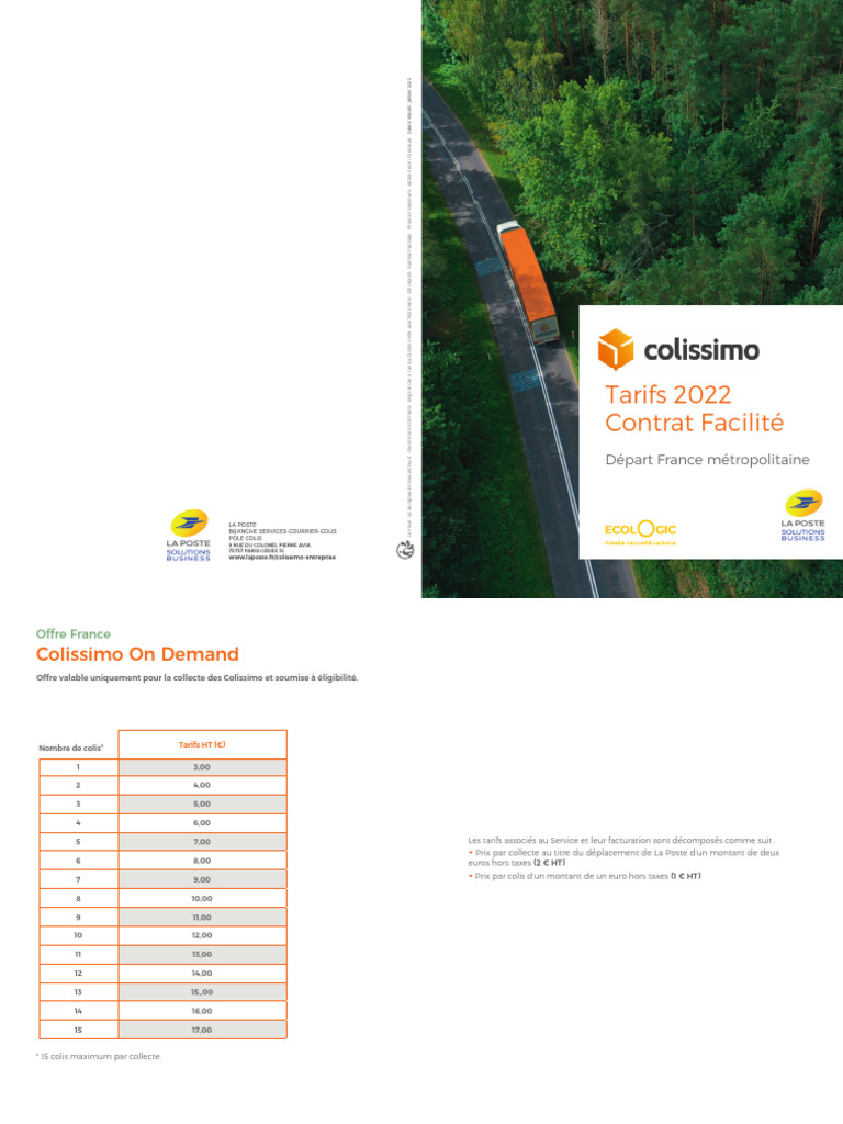 Tarifs Colissimo 2022 et Options | PDF