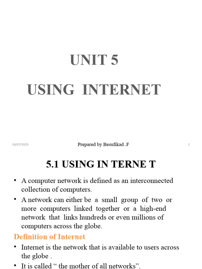 Grade 9 ICT Unit 5 (Using Internet) | PDF | Art | Computers