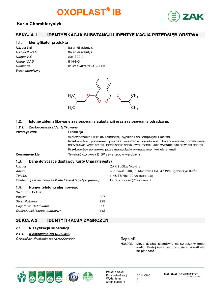 Ftalan Dwuizobutylu ZAK | PDF