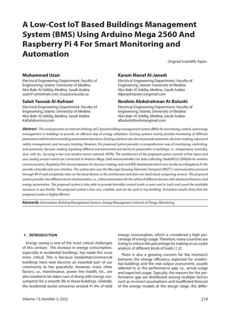 A Low Cost IoT Based Buildings Management | PDF