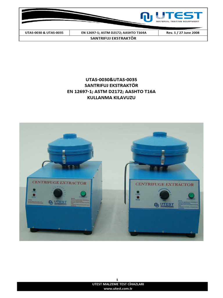 UTAS_0030&0035_Santrifuj_Ekstraktor_Manual | PDF