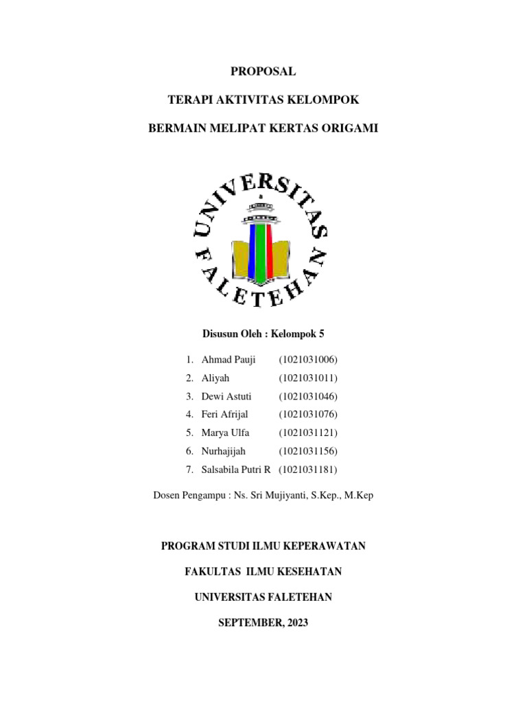 Proposal Tak Terpai Bermain Melipat Kertas Origami | PDF