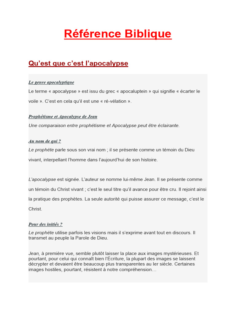 Référence Biblique | PDF