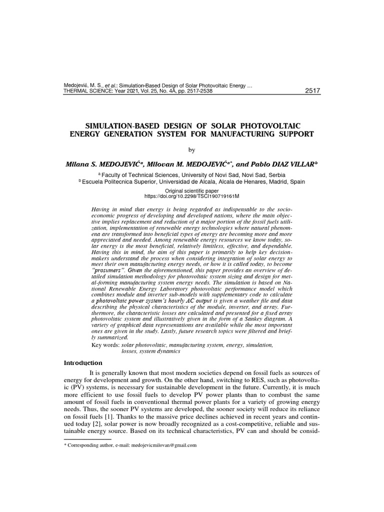 Simulation Based Design Of Solar Pv Pdf