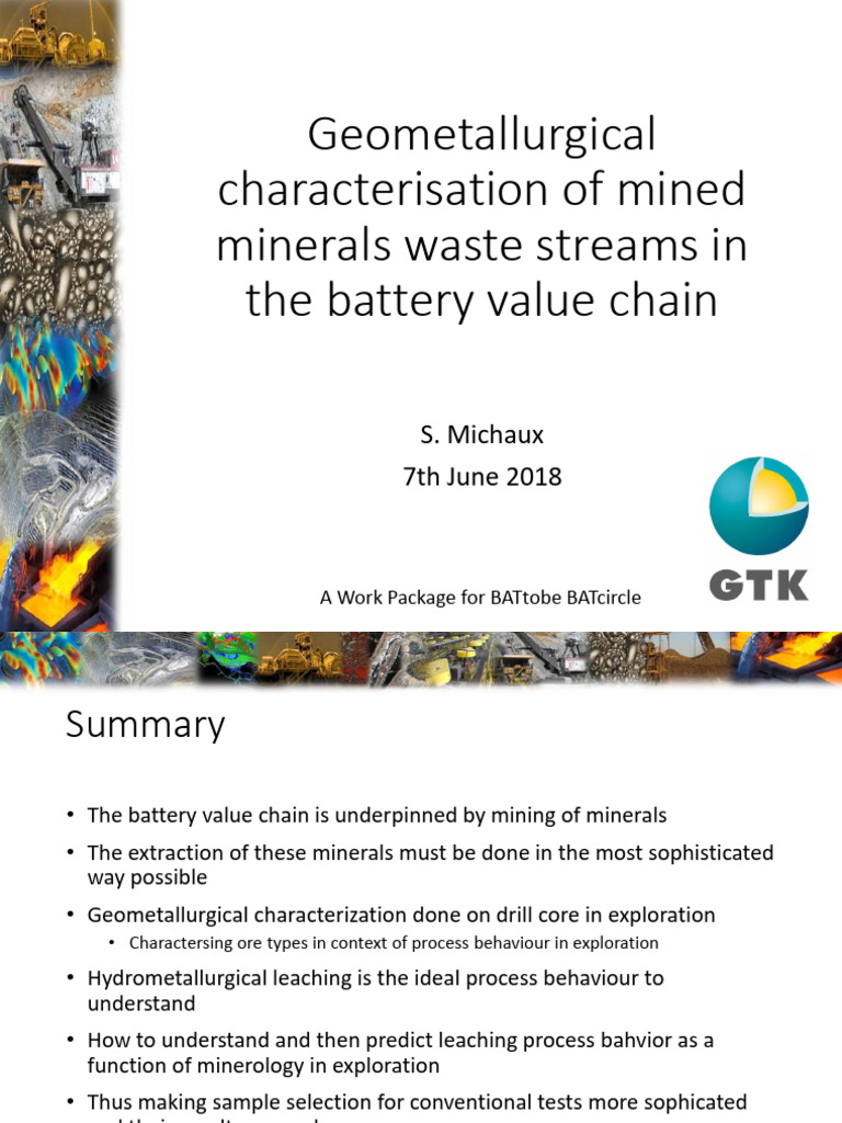 Geometallurgical Characterisation Of Minerals In The Battery Value Pdf Pdf