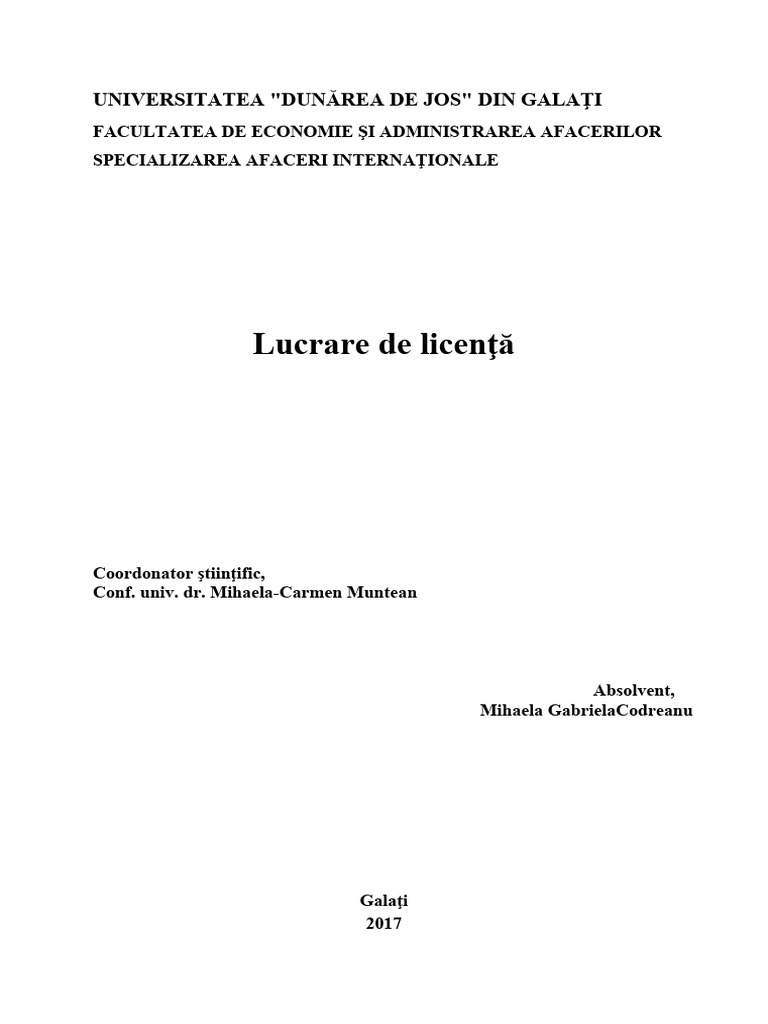 Lucrare de Licenta | PDF