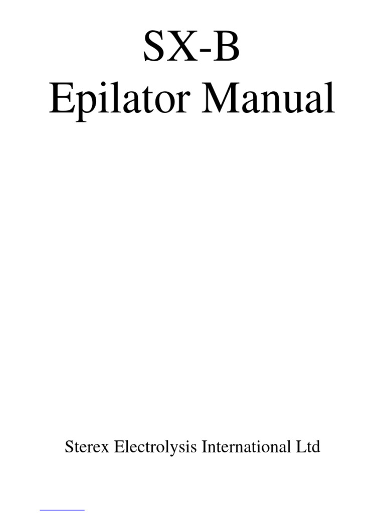 Sterex SX-B Blend Epilator Manual | PDF | Technology & Engineering