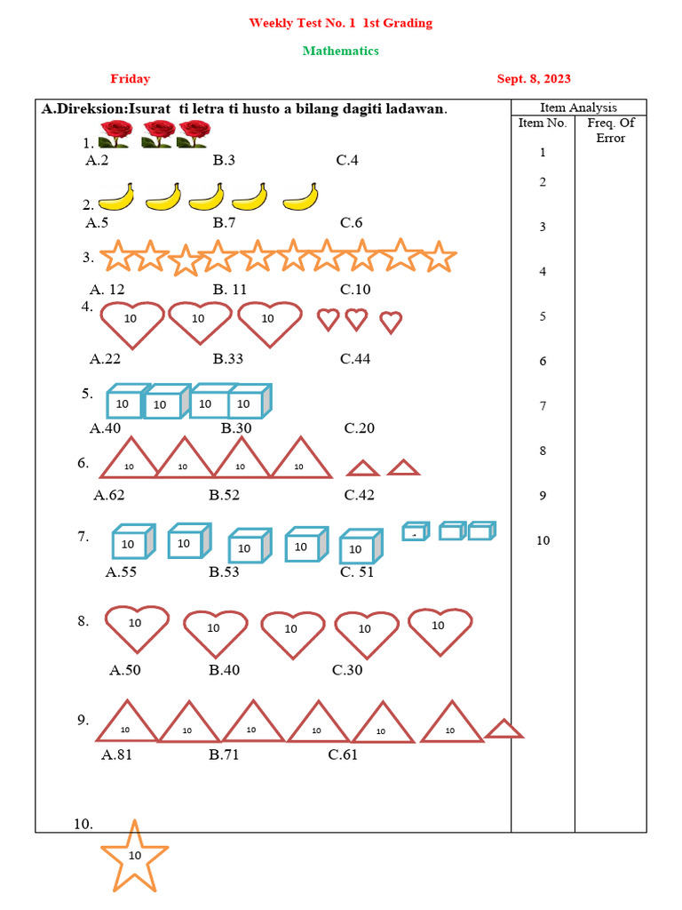 ST. No.1 1st Grading 2019 2020 | PDF