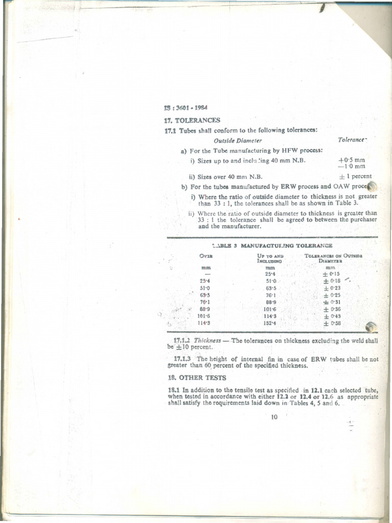 Is3601 Tolerance0001 | PDF