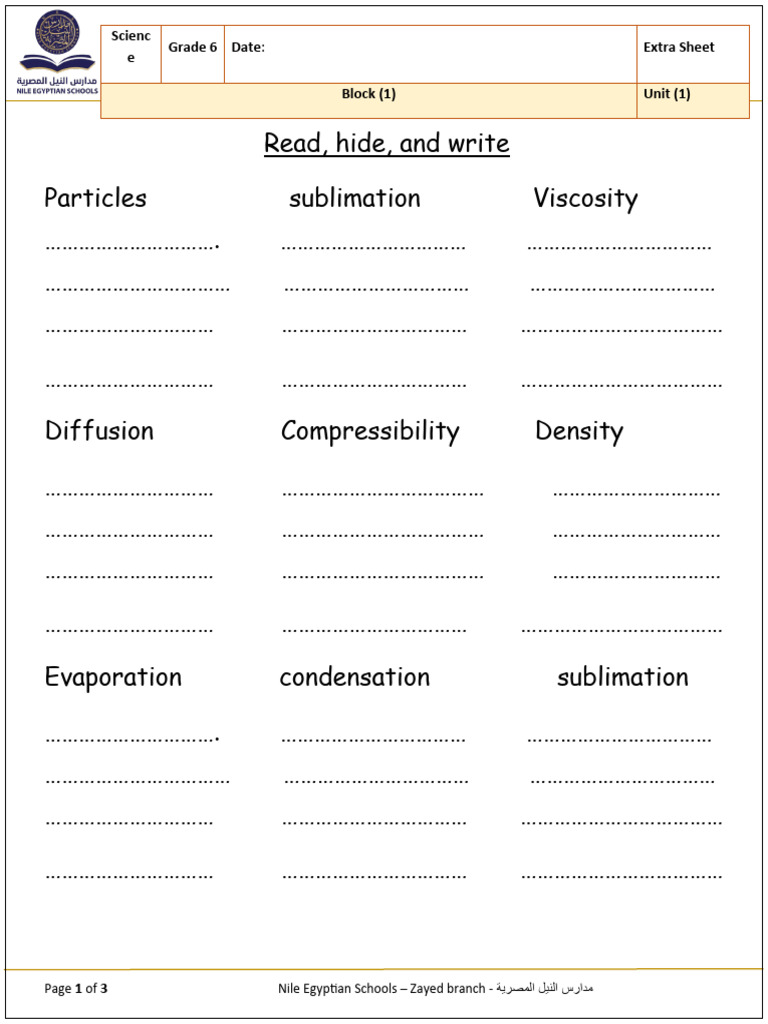 Grade 6 Extra Sheet For L.ach Ss | PDF