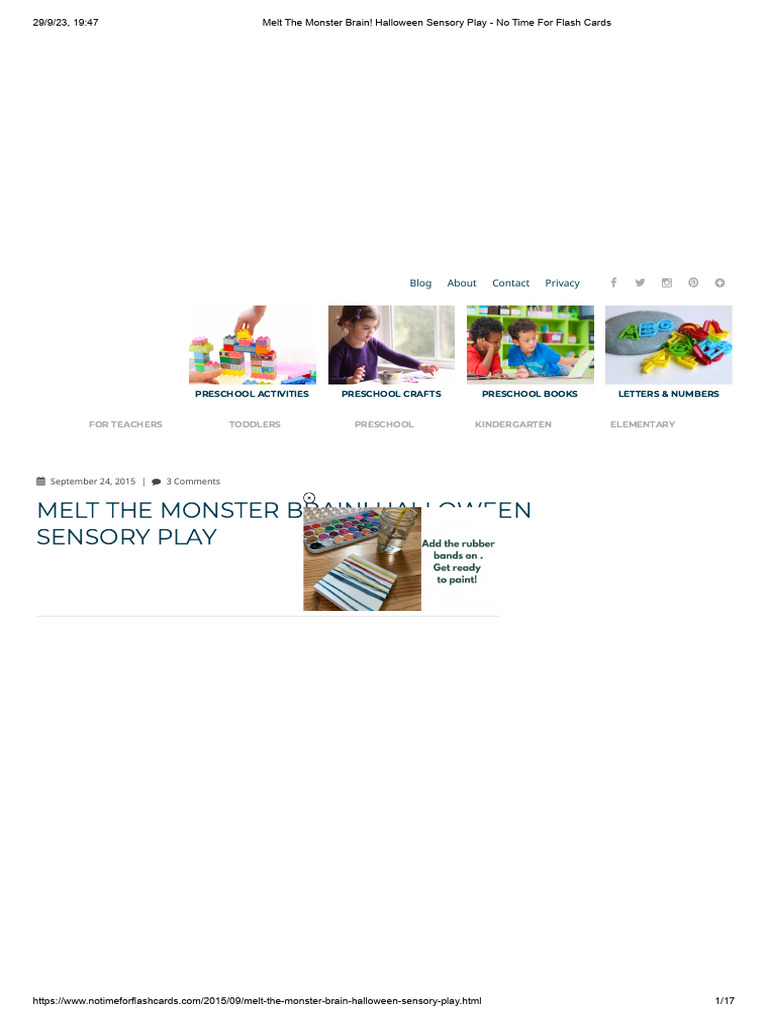 Melt The Monster Brain! Halloween Sensory Play - No Time For Flash ...