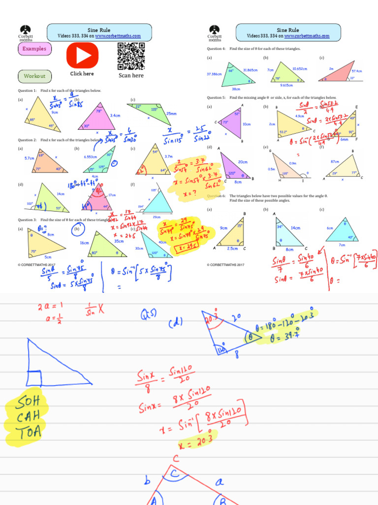 Sol Sine Cosine Rule | PDF
