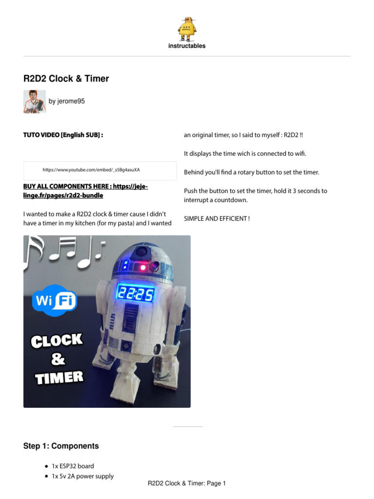 R2D2 Clock Timer | PDF