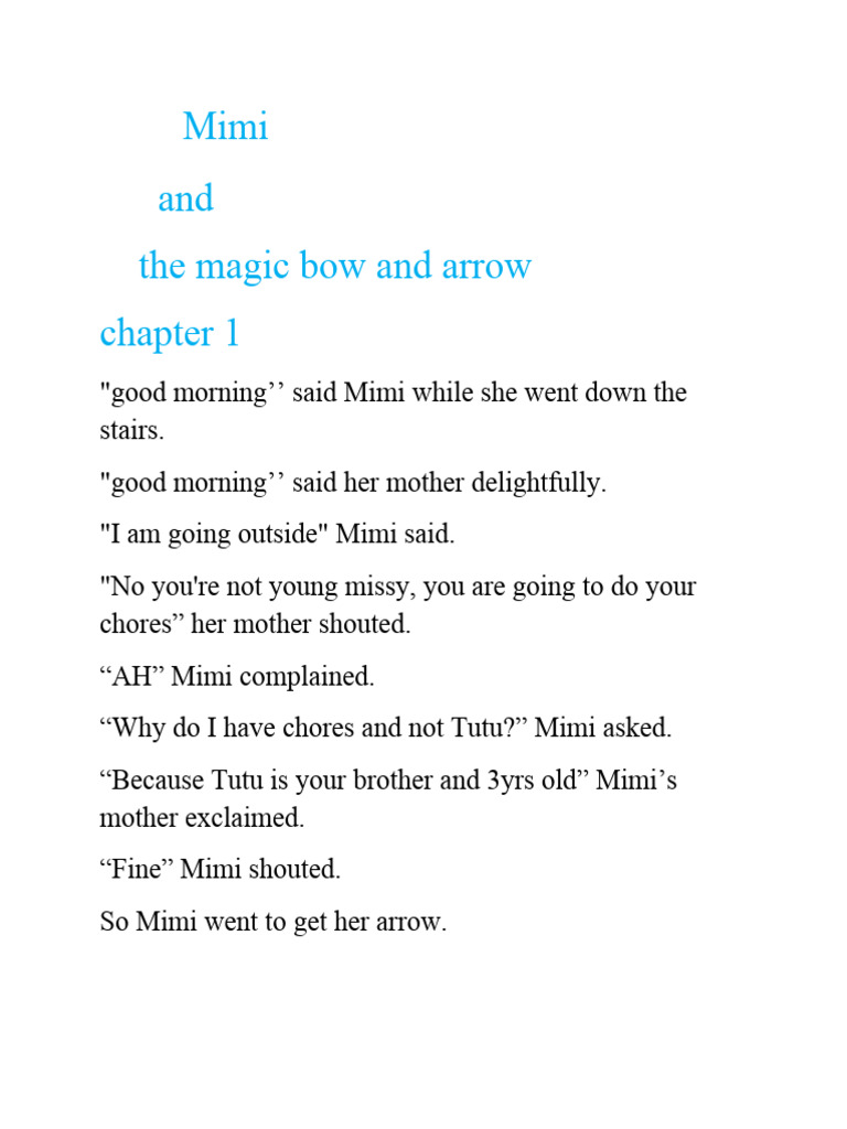 Mimi and The Magical Bow and Arrow | PDF