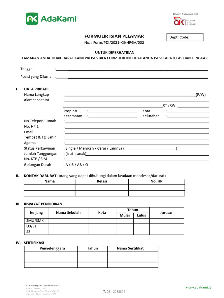 Form Interview | PDF