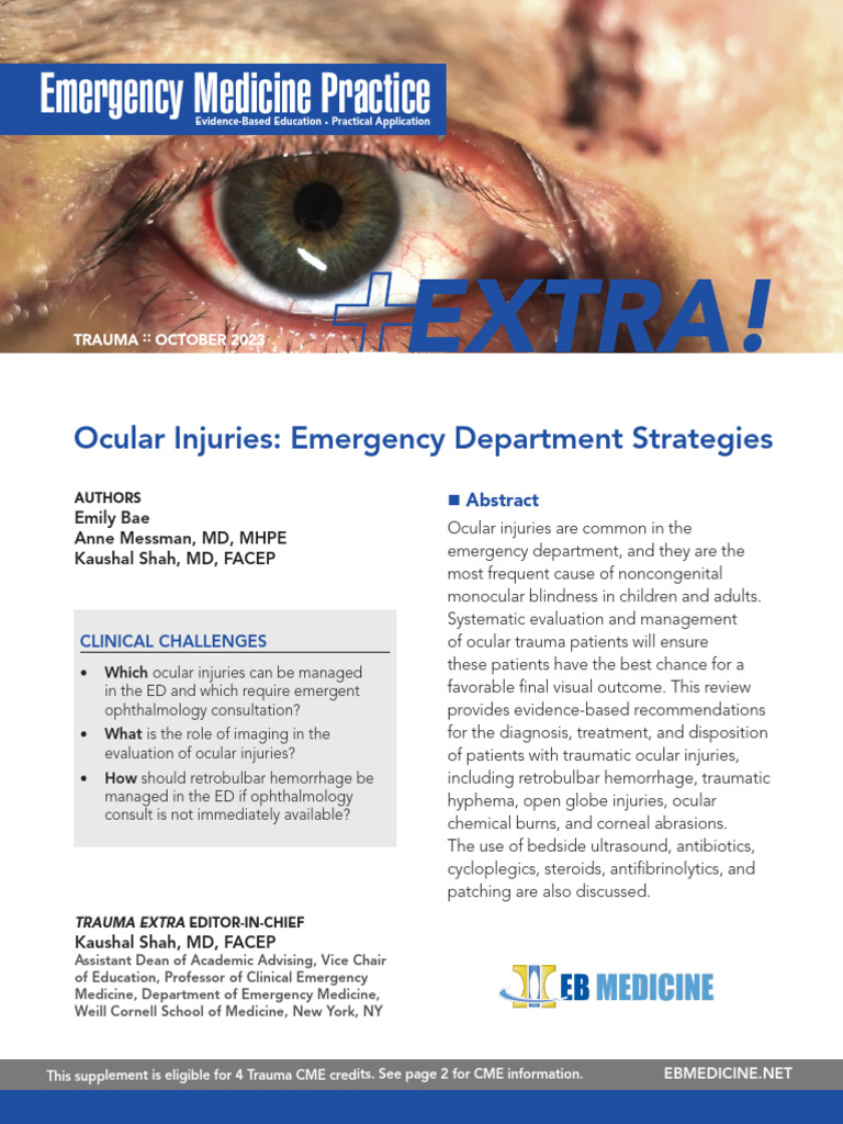 Ocular Injuries Trauma EXTRA | PDF | Self-Improvement | Wellness