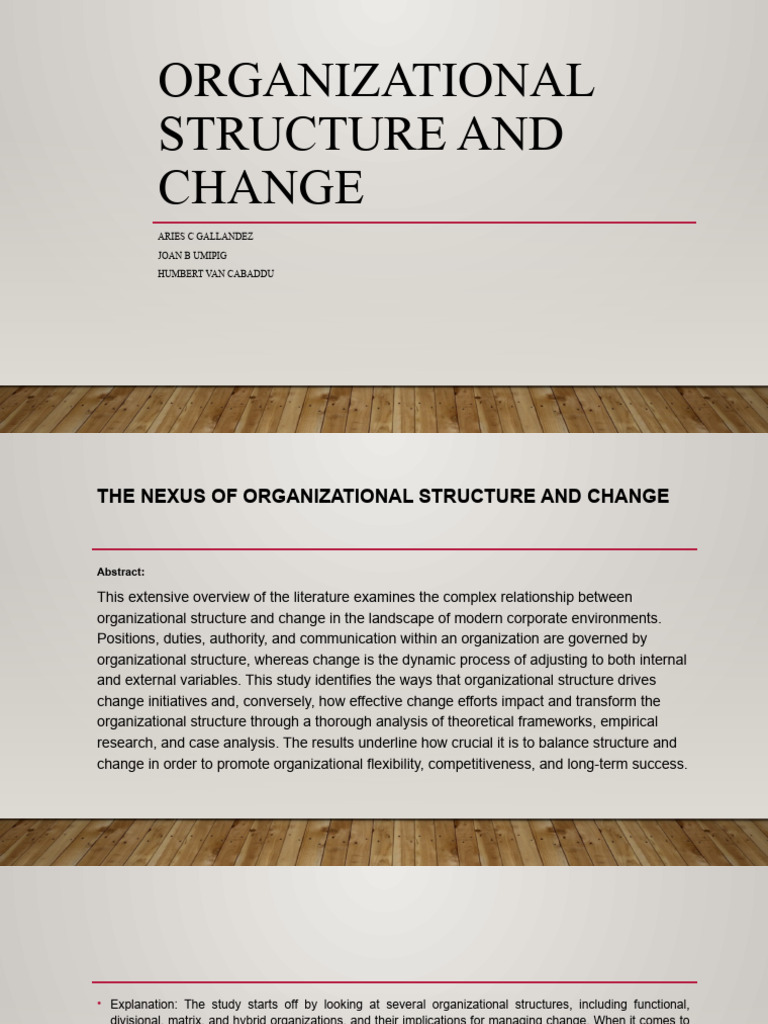 Organizational Structure and Change | PDF