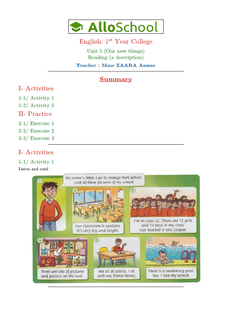 Unit 1 Reading A Description 2 | PDF