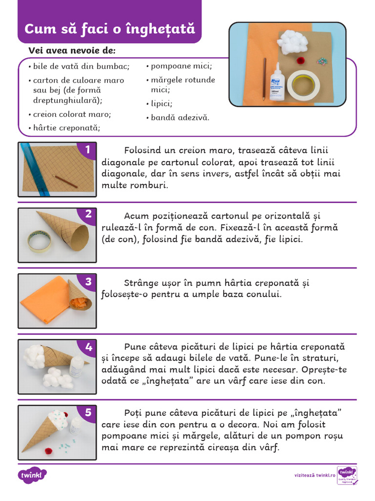Cum Sa Faci o Inghetata - Activitate Practica | PDF