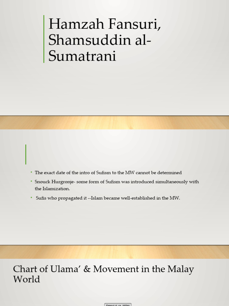 Hamzah Fansuri: Sufi Poet of Aceh | PDF