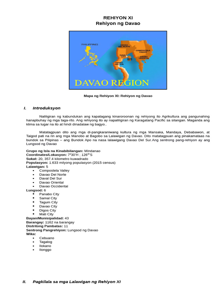 Rehiyon Xi Davao Region | PDF