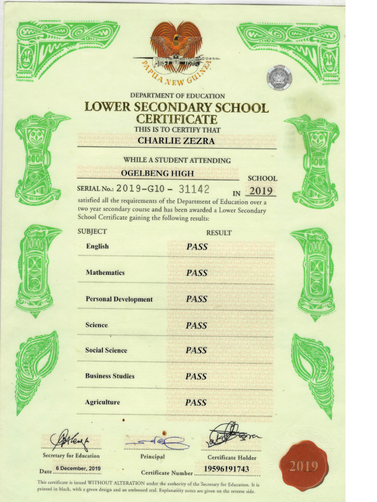 National Certificate & Transcript-1 | PDF