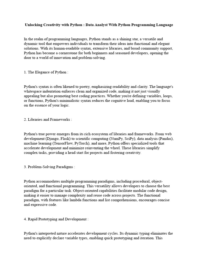 Data Analyst With Python Programming Language | PDF Data Analyst With Python Programming Language | PDF