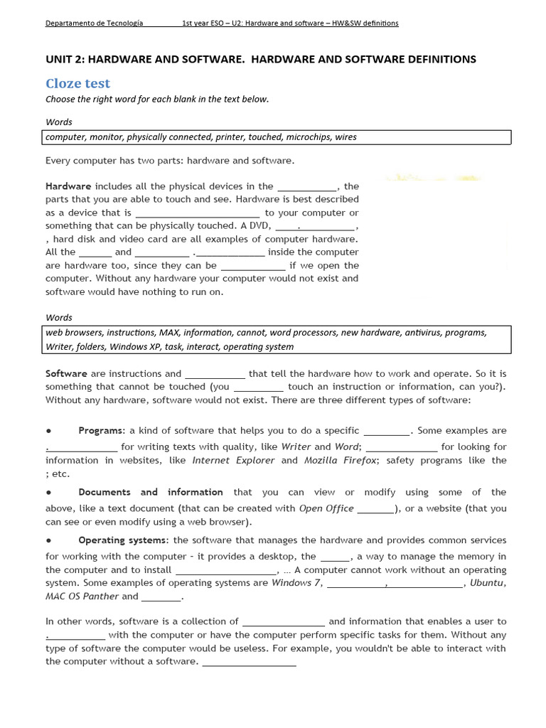 Computers Review 2ESO | PDF