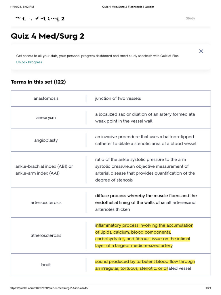 Quiz 4 Med Surg 2 Flashcards Quizlet Pdf