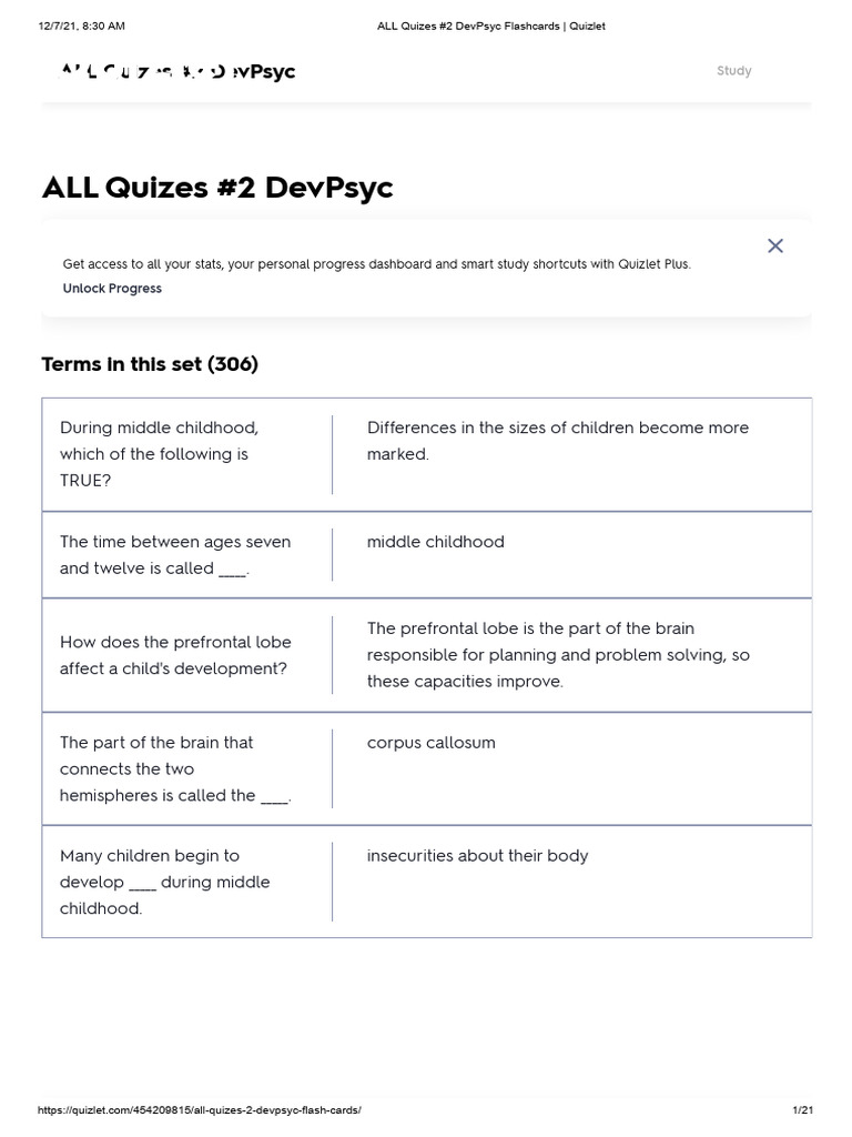 Quizlet About Moral Development | PDF