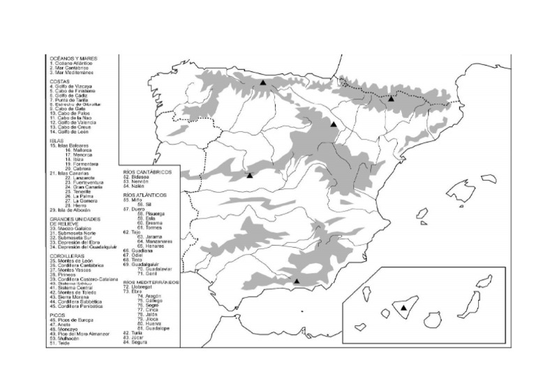 Physical Map of Spain | PDF