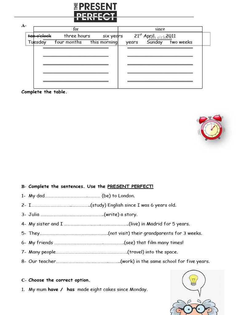 Present Perfect A2 Grammar Drills - 137522 | PDF
